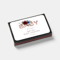 Elegant Burgundy Blue Floral Gold Boy Baby Shower Matchboxes | Zazzle
