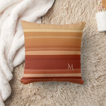 Elegant Burgundy Cream Striped Pattern Pillow | Zazzle