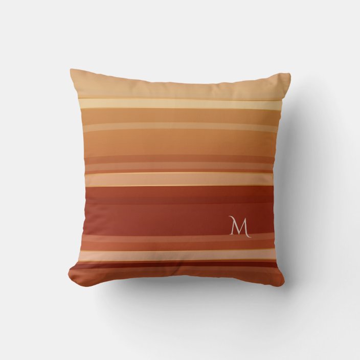 Elegant Burgundy Cream Striped Pattern Pillow | Zazzle