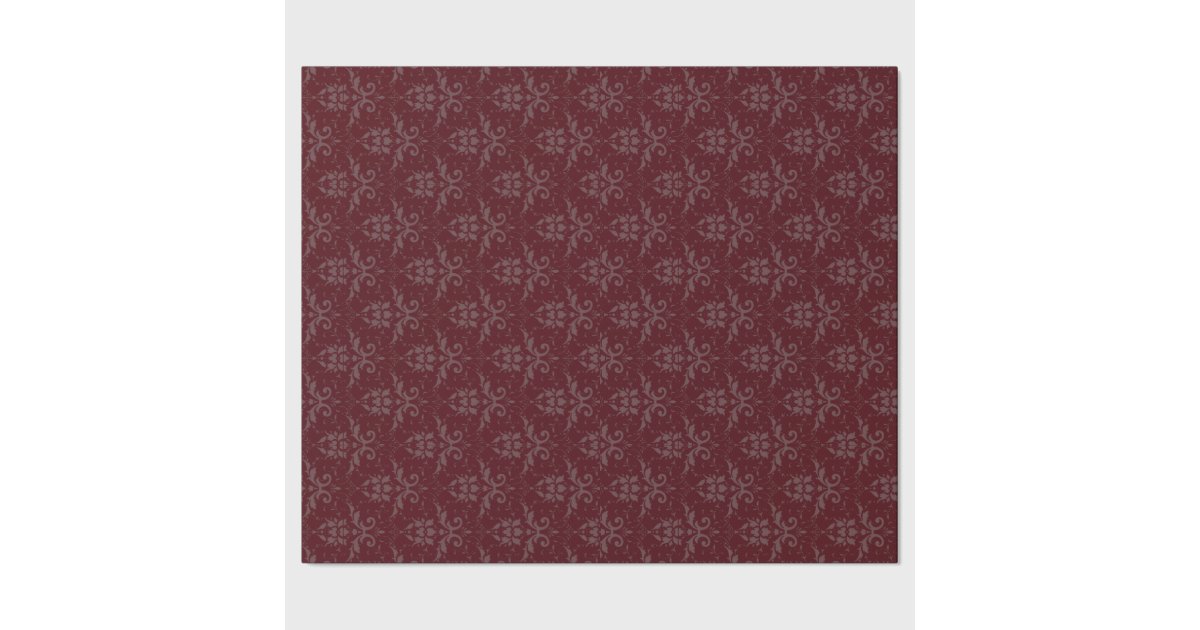 Elegant Burgundy Damask Wrapping Paper | Zazzle