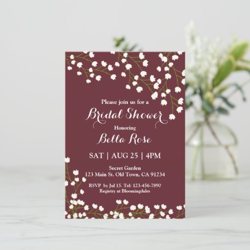 Elegant Burgundy Floral Bridal Shower Invitations | Zazzle Elegant Burgundy Floral Bridal Shower Invitations | Zazzle