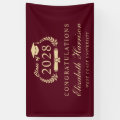 Elegant Burgundy Gold Graduation Party Welcome Banner | Zazzle