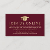 Elegant Burgundy Gold Online Graduation Party Enclosure Card | Zazzle