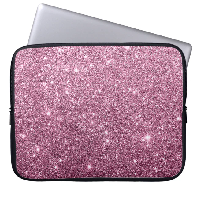 Elegant burgundy pink abstract girly glitter laptop sleeve | Zazzle