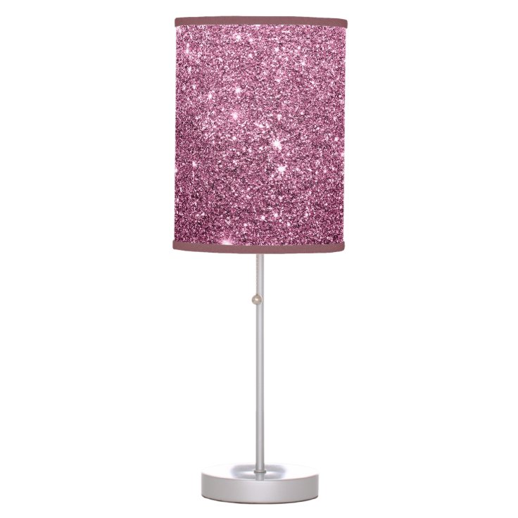 Elegant burgundy pink abstract girly glitter table lamp | Zazzle
