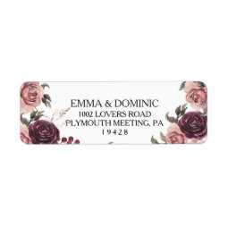 Elegant Burgundy Summer Return Address Label | Zazzle