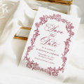 Elegant Burgundy Victorian Floral Frame Wedding Save The Date | Zazzle