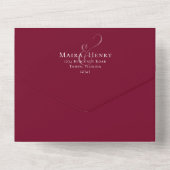 Elegant Burgundy Watercolor QR Code Guest Address All In One Invitation ...