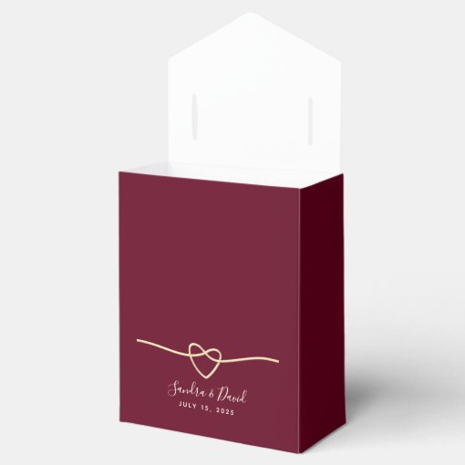 Elegant Burgundy Wedding Favor Box | Zazzle