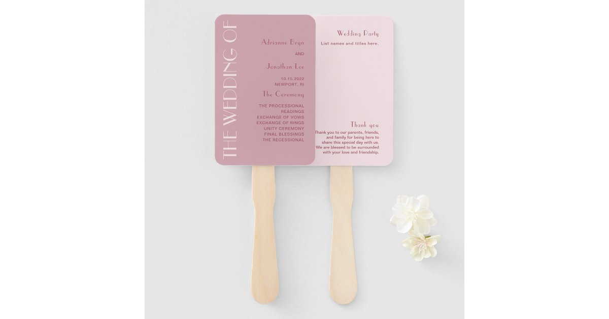 Elegant Burgundy Wedding Hand Fan | Zazzle