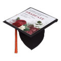 Elegant Burgundy & White Floral Custom Graduate Graduation Cap Topper ...