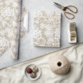 Elegant Burlap and White Lace Wrapping Paper | Zazzle