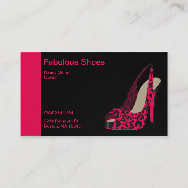Elegant Business Card for Women's Shoe Store | Zazzle