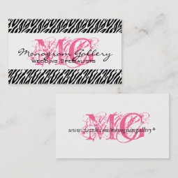 Elegant Business Cards Zebra Pink | Zazzle
