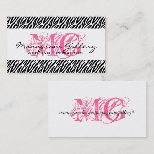 Elegant Business Cards Zebra Pink | Zazzle