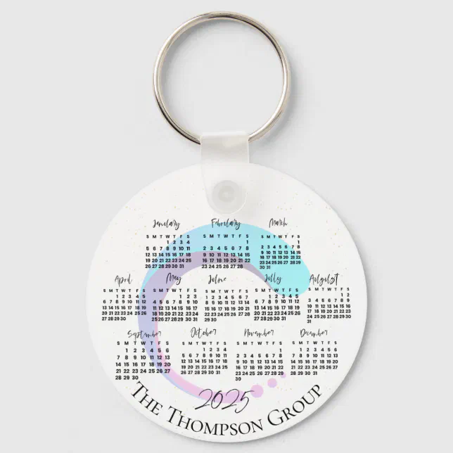 Elegant Business Company Name Logo Calendar Keychain | Zazzle