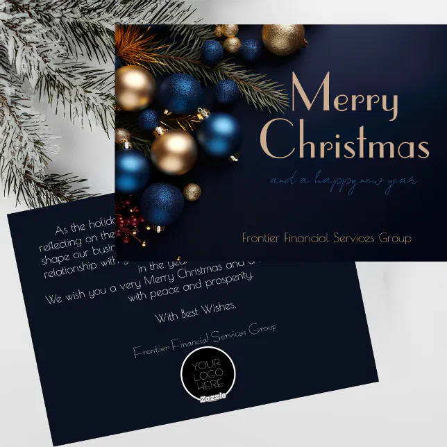 Elegant Business Corporate Christmas Holiday Card | Zazzle