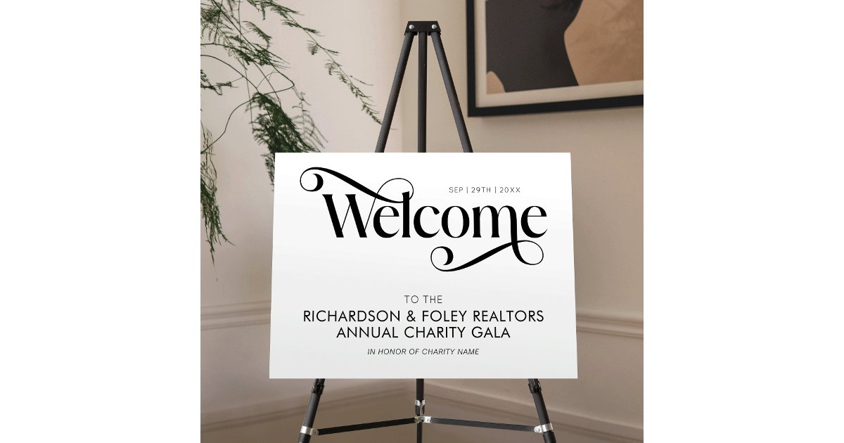 Elegant Business Event Gala Corporate Welcome Sign | Zazzle