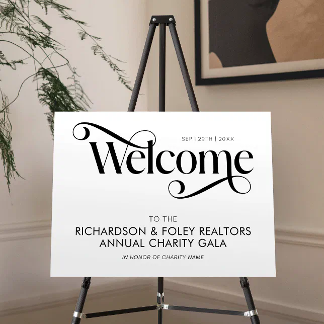 Elegant Business Event Gala Corporate Welcome Sign | Zazzle