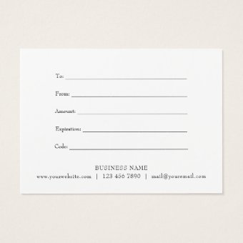 Elegant Business Gift Certificate Script Thank You | Zazzle