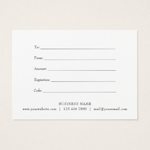 Elegant Business Gift Certificate Script Thank You | Zazzle