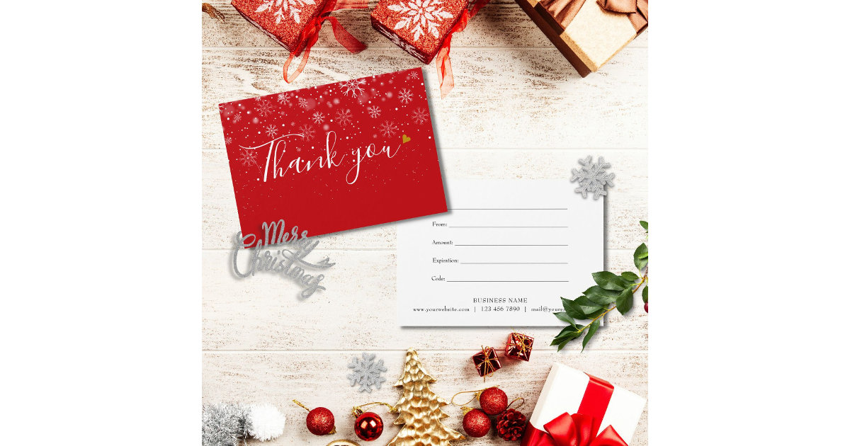 Elegant Business Gift Certificate Script Thank You | Zazzle