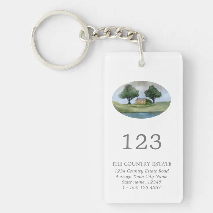 Elegant Business Property Room Number QR Code Keychain | Zazzle