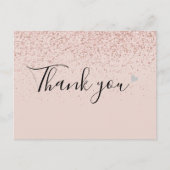 Elegant Business Script Thank You Rose Gold Postcard | Zazzle
