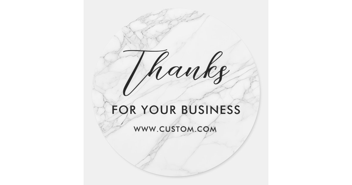 Elegant business thank you classic round sticker | Zazzle
