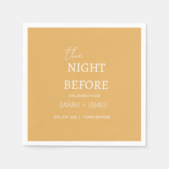 Elegant Butter Yellow the Night Before Wedding Napkins | Zazzle