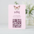 Elegant Butterflies Wedding CUSTOM QR code Enclosure Card | Zazzle