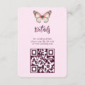 Elegant Butterflies Wedding CUSTOM QR code Enclosure Card | Zazzle