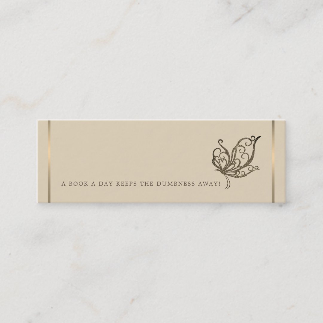 Elegant Butterfly Bookmark Mini Business Card | Zazzle