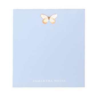 Elegant Butterfly Personalized Notepad | Zazzle