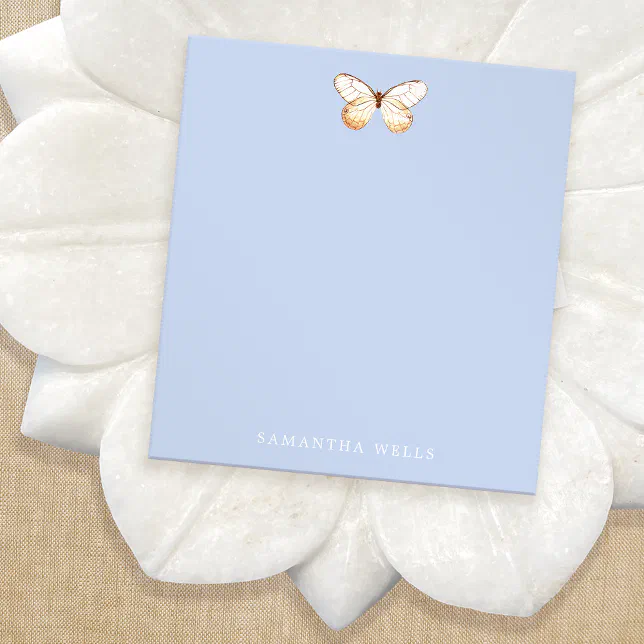 Elegant Butterfly Personalized Notepad | Zazzle