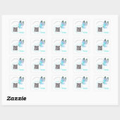Elegant Butterfly QR Code Business Square Stickers | Zazzle