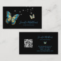 Elegant Butterfly QR Code Script Business Card | Zazzle