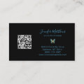 Elegant Butterfly QR Code Script Business Card | Zazzle