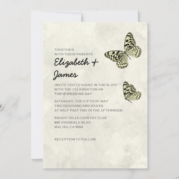 Elegant Butterfly Wedding Invitations | Zazzle.com