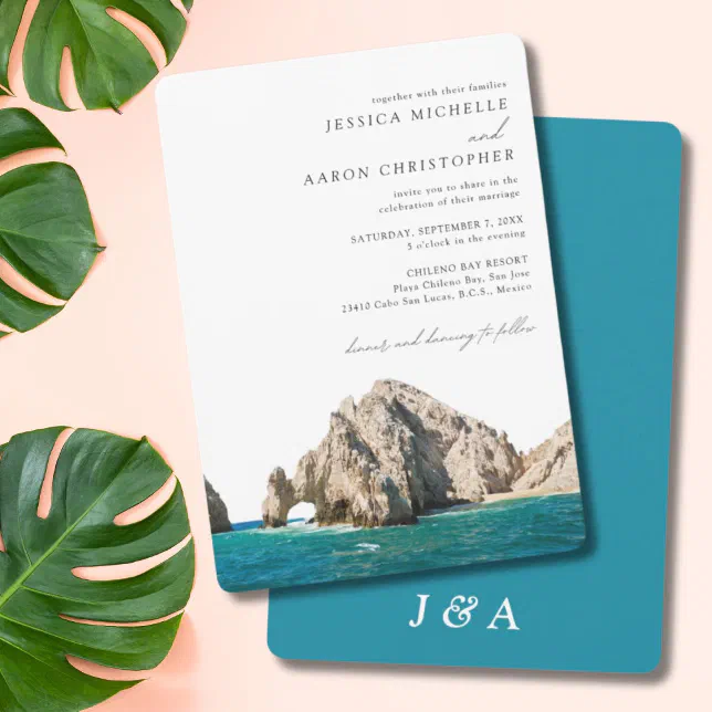 Elegant Cabo Wedding Custom Scenic Invitation | Zazzle