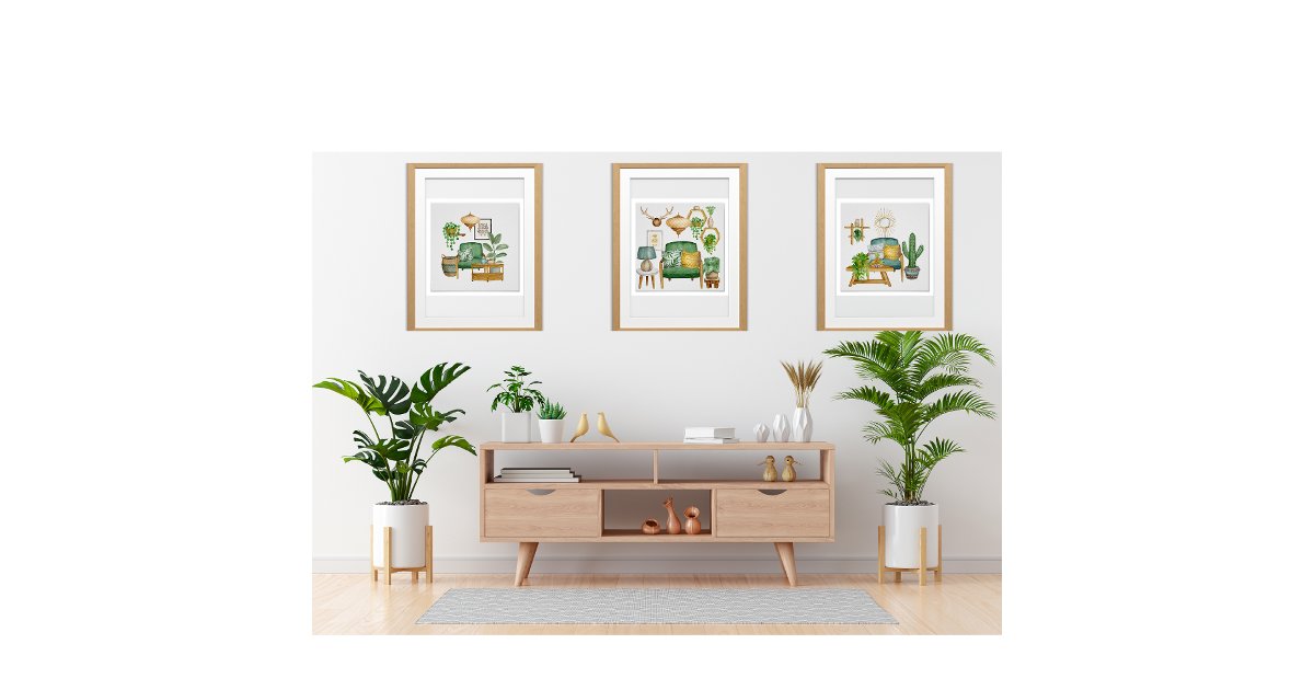 Elegant Cactus Garden watercolor Poster | Zazzle