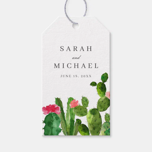Elegant Cactus Garden | Wedding Gift Tags | Zazzle