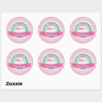 Elegant Cake Box Stickers | Zazzle