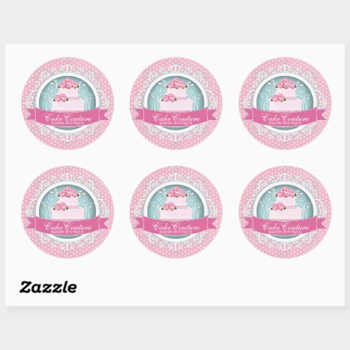 Elegant Cake Box Stickers | Zazzle