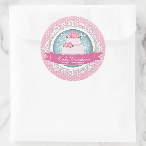 Elegant Cake Box Stickers | Zazzle