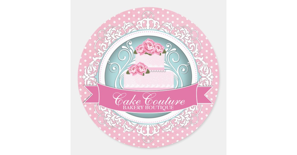 Elegant Cake Box Stickers | Zazzle