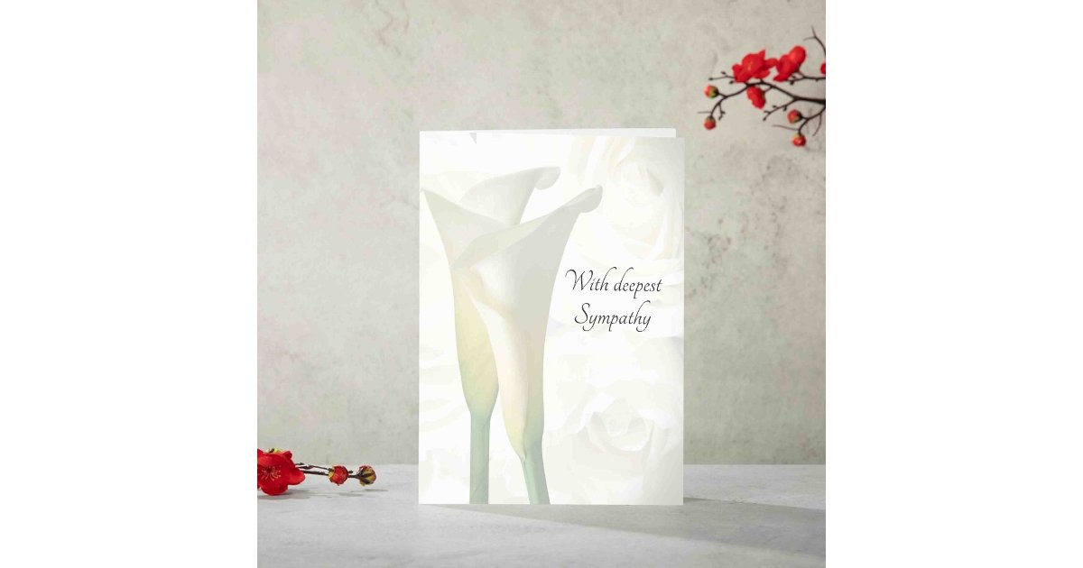 Elegant Calla Lily Sympathy Card | Zazzle