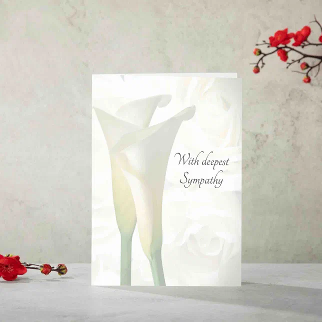 Elegant Calla Lily Sympathy Card | Zazzle