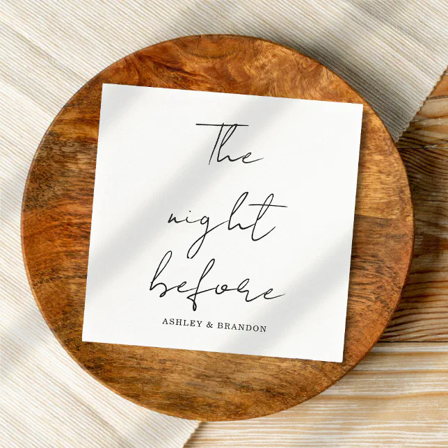 Elegant Calligraph Script The Night Before Napkins | Zazzle