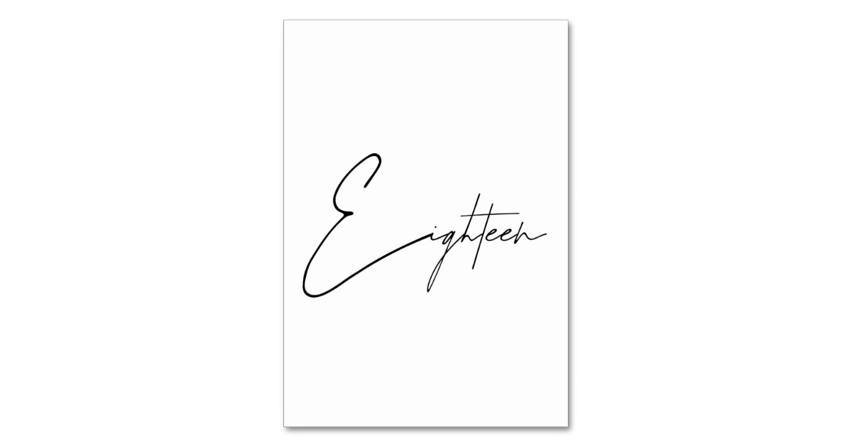 Elegant Calligraphic Wedding Table 18 table Number | Zazzle